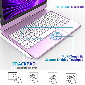 Touch Keyboard Case for All-New Amazon Fire HD 10 & Fire HD 10 Plus Tablet (11th Generation 2021 Release) 10.1", 360° Rotatable,Touchpad Keyboard with Pencil Holder for Fire HD 10 Tablet
