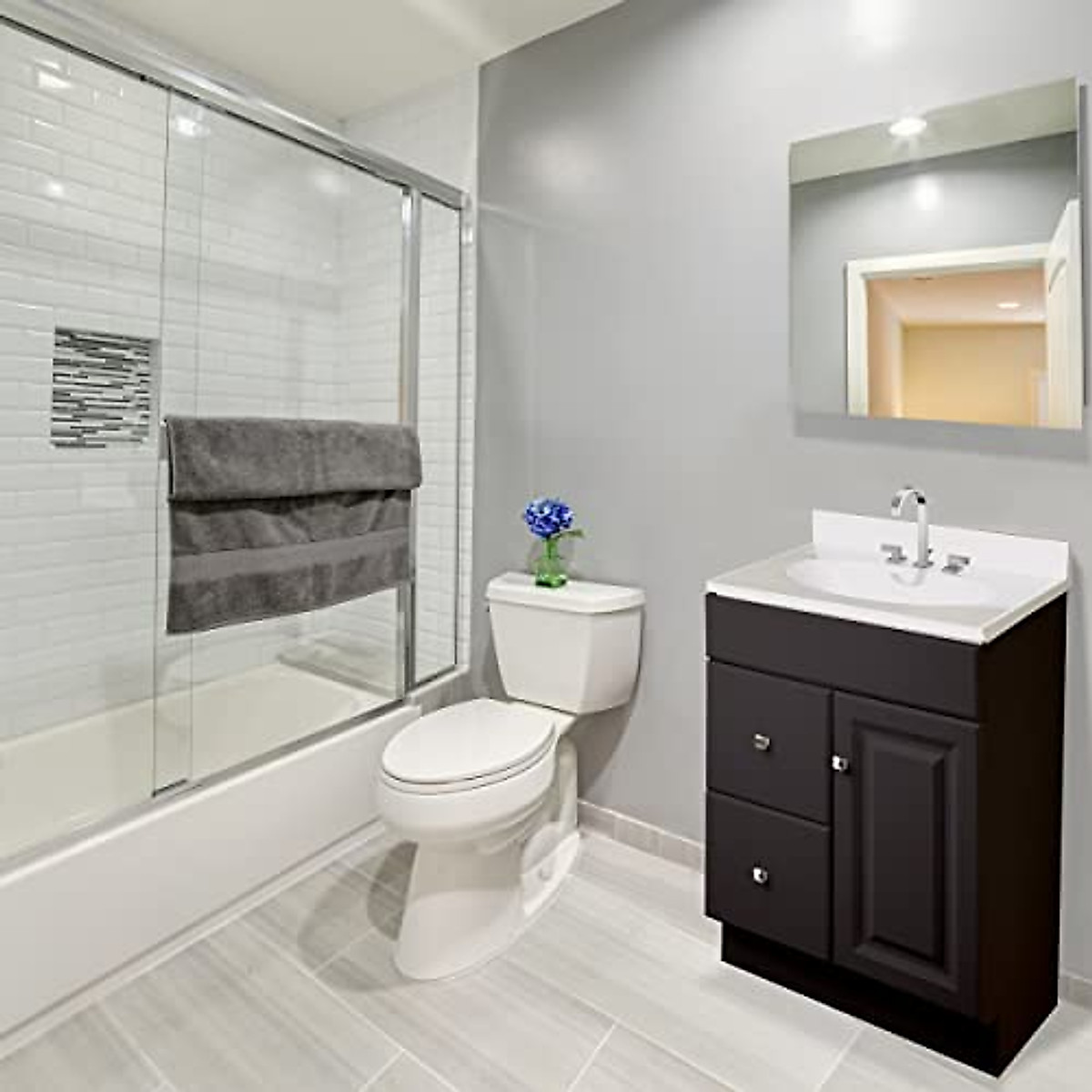 Design House Wyndham 24 Inch Bathroom Vanity, Freestanding Bathroom Sink Cabinet - Solid Wood Bathroom Vanity Cabinet, Dark Espresso