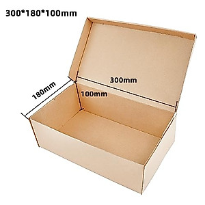 STRBOXONG Cardboard Shoe Boxes with Lid, 11.81x7.08x3.94, Multi-Purpose Storage Box for Home Office Organization Containers, Foldable Cardboard Carton, Gift Parcel (Pack of 10)
