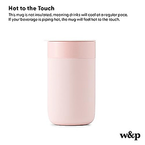 W&P Porter Ceramic Mug w/ Protective Silicone Sleeve, Terrazzo Cream 12 Ounces | On-the-Go | Reusable Cup for Coffee or Tea | Portable | Dishwasher Safe
