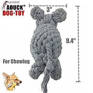 ADUCK Pet Puppy Dog Cotton Rope Chew Toys for Teeth Cleaning, Elephant Design