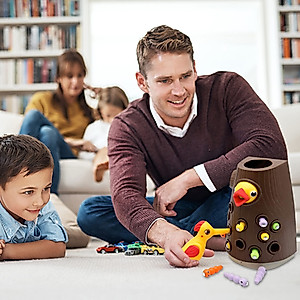 Zcaukya Magnetic Toddler Toy Game Set, Fine Motor Skill Preschool Toys,Woodpecker Catch and Feed Game, Magnetic Bird Caterpillars Toy Set for Girl and Boy 3 Years Old