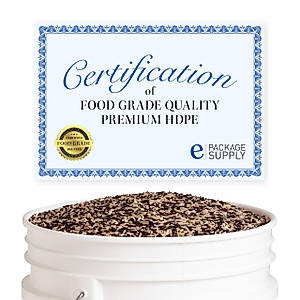 ePackageSupply, 5 Gallon White Bucket with Blue Gamma Seal Screw on Airtight Lid (3 Count), Food Grade Storage, Premium HPDE Plastic, BPA Free, Durable 90 Mil All Purpose Pail, Made in USA