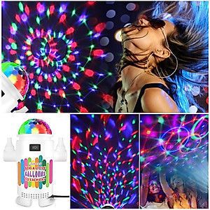 Air Balloon Pump, AGPTEK Electric Blower Pump with Dual Nozzles, Portable Balloon Blower Pump for Inflation with LED Magical Ball Light for Decoration and Party