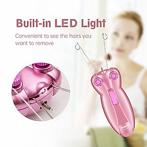 Facial Threading Hair Removal for Women - Electric Ladies Thread Hair Remover, Automatic Threader Machine Epilator for Fine Hairs on Face, Chin, Upper Lip, Arms