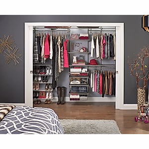 ClosetMaid ShelfTrack Nickel Hang Track Rail, Closet System Hardware, 40 in., Durable Steel for Closets, Pantries, Utility, Laundry