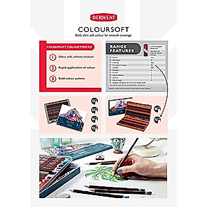 Derwent Colored Pencils, ColourSoft Pencils, Drawing, Art, Metal Tin, 72 Count (0701029)