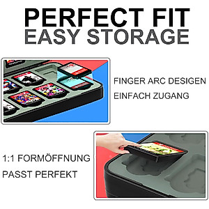 TATMOHIK Game Card Case for Nintendo Games or Micro SD Cards， Switch Game Card Holder for Nintendo Switch Card Holder with 24 Nintendo Eshop Gift Card and 24 Micro SD Card Slots(Black，24slots)