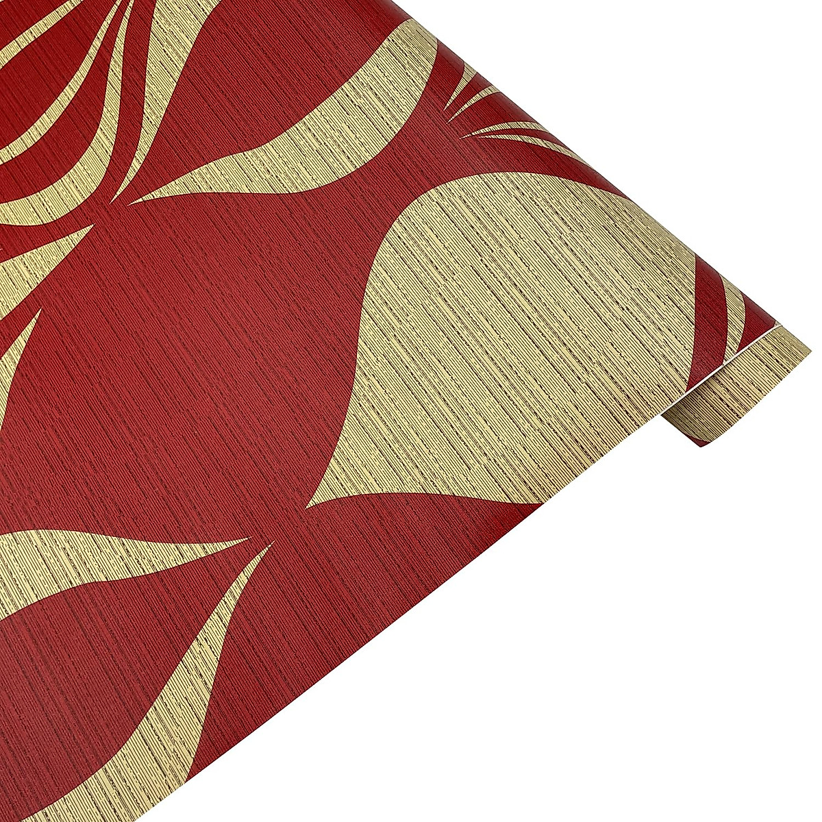 Yifely Red Geometric Design Furniture Paper Self-Adhesive Shelf Liner Dresser Drawer Sticker 17.7 Inch by 9.8 Feet