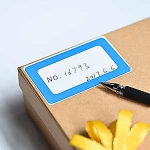 FungLam 4 Colors Plain Name Tag Stickers 200 Labels for Office, School, Teachers, Meeting and Mailing