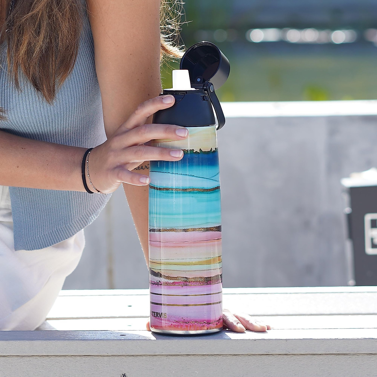 Tervis Venture Water Bottle NFL Philadelphia Eagles - Super Bowl LIX Champions Triple Insulated Tumbler Travel Cup Keeps Drinks Cold & Hot, 26oz, Stainless Steel