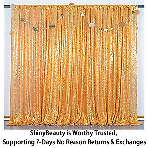 Sequin Backdrop 8x8ft Sequin Curtain Backdrop Gold Sequin Curtains Panel Wedding Backdrop Curtains Glitter Backdrops for Photography (8FTx8FT, Gold)