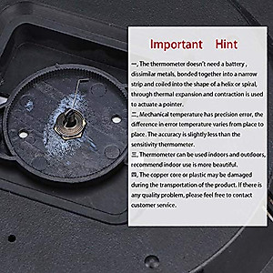 Thermometer Indoor Outdoor 10" Patio Large Wall Thermometer and Hygrometer,No Battery is Required to Let You to See The Temperature and Humidity of The Day from a Distance, Upgrade Version