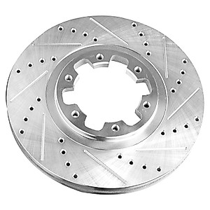 Detroit Axle - Front Brake Rotors for 1998-2003 Infiniti QX4, 2000-2004 Nissan Pathfinder Drilled & Slotted Brake Rotors 1999 2001 2002 Replacement Brakes: 11.8" inch Rotors