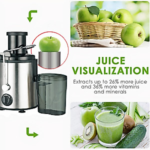 Juicer Machine, 800W Juicer with 3.0" Large Mouth for Whole Fruits and Vegetables, Juice Extractor with 3 Speeds, Easy to Use/Clean,Anti-Drip