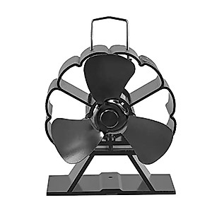 UXZDX CUJUX 3 Blade Fireplace Fan Effecient Mute Heat Blade Stove Fan Powered Log Wood Burner Quiet Fan (Color : Black, Size : 125x160x65mm)