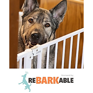 Ciays 29.5” to 57.1” Baby Gate for Stairs Doorways and House, 30” Height Extra Wide Auto-Close Safety Dog Gate for Pets with Secure Alarm, Pressure Mounted, White