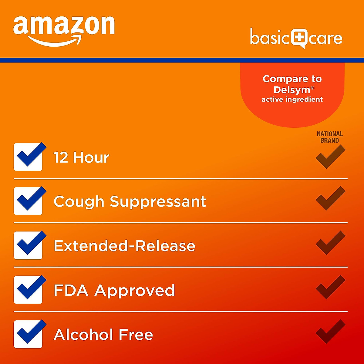 Amazon Basic Care 12 Hour Cough DM Syrup, Extended-Release Dextromethorphan, Grape Flavor Liquid Medicine, 5 fl oz (Pack of 1)