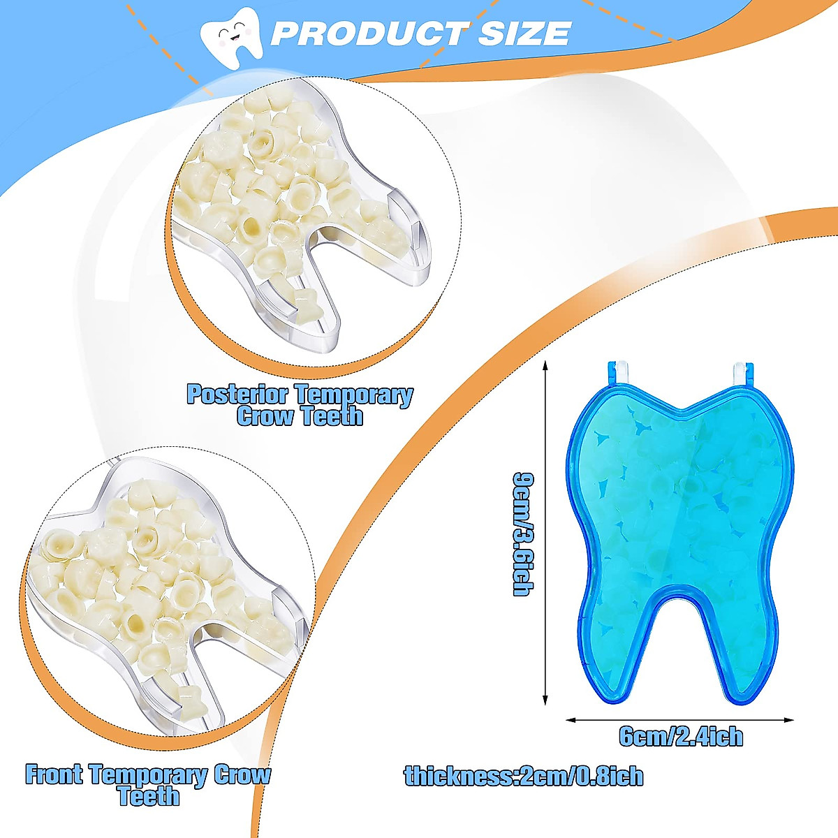 200 Pcs Fake Teeth for Missing Teeth Replacement Repair Kit Tooth Veneer Crown Tooth Replacement it Yourself Front Teeth Dental Veneer with Thermal Beads for Holiday Cosplay