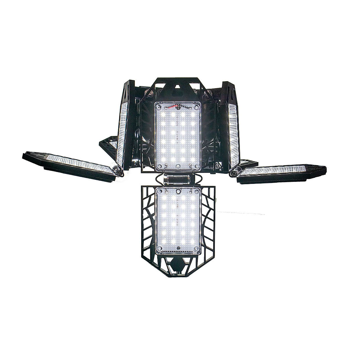 10 LED Leaf Deformable Panel Ceiling Light - 256 LEDs Ultra Bright Adjustable Garage, Workshop, Basement Light - Screws Into Existing Light Bulb Sockets E26/E27 - 150W Pure White 6500K - 10000 Lumens