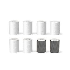 Frizzlife FF1080 Faucet Extender 8pcs Replacement Cartridge, 2pcs Carbon Fiber and 6pcs PP Cotton Filter
