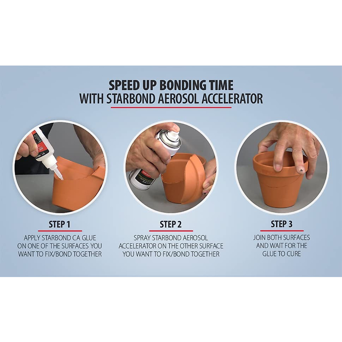 Starbond 2 oz. Thick CA Glue with 6 oz. Aerosol Activator Bundle (Premium Cyanoacrylate Super Glue) for Mitre Joint Bonding, Woodworking, Carpentry, Archery Fletching