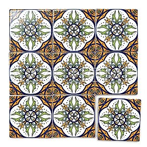 AZZEHOME Porcelain Tiles 4x4'', Pack of 10 Handmade Products, (NOT Stickers) Balcony, Garden, Bathroom, Kitchen, Indoor & Outdoor Ceramics, ics19