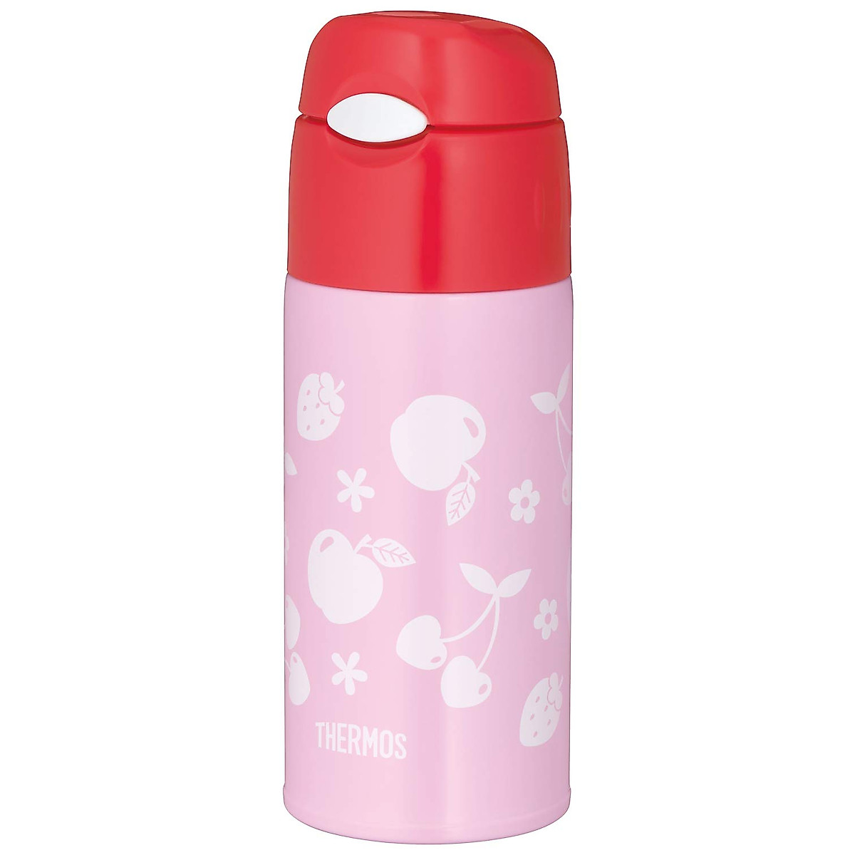 Thermos FHL-402F PK-R Vacuum Insulated Straw Bottle, 13.5 fl oz (400 ml), Pink Red, For Cold Retention