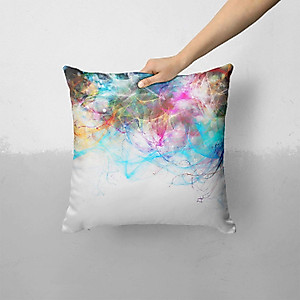 iiRov Neon Multi-Colored Paint in Water - Custom Decorative Home Decor Indoor or Outdoor Throw Pillow Cover for Sofa, Bed or Couch Cushion (Pillow CASE Cover ONLY)