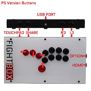FightBox® F1-PS-W All Buttons Arcade Joystick Fight Stick Game Controller for PS4/PS3/PC