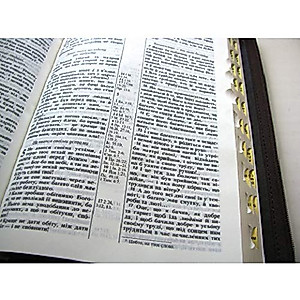 Ukrainian Bible / leatherette brown soft cover / 075Zti Large Size 7" X 10'' / 18X25 cm / Colour brown, olives/ with References / Zipper, Golden Edges with Thumb Index / Color maps/ Біблія
