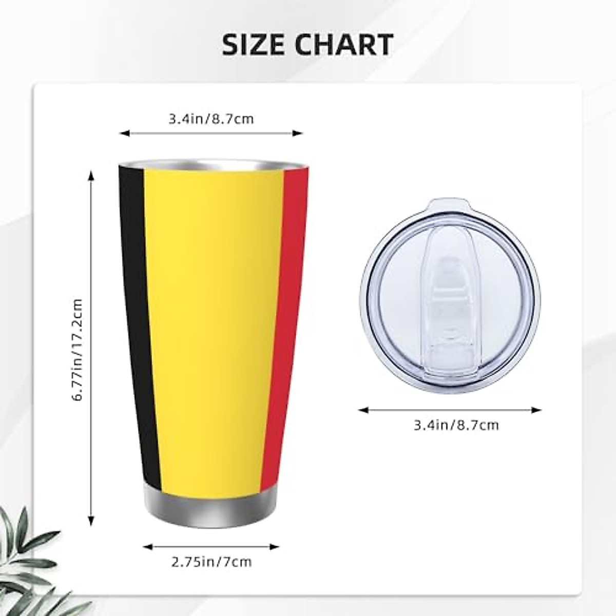 WXZYFP Car cup (single silver rim), can use a straw or drink directly, easy to use.Flag of Belgium