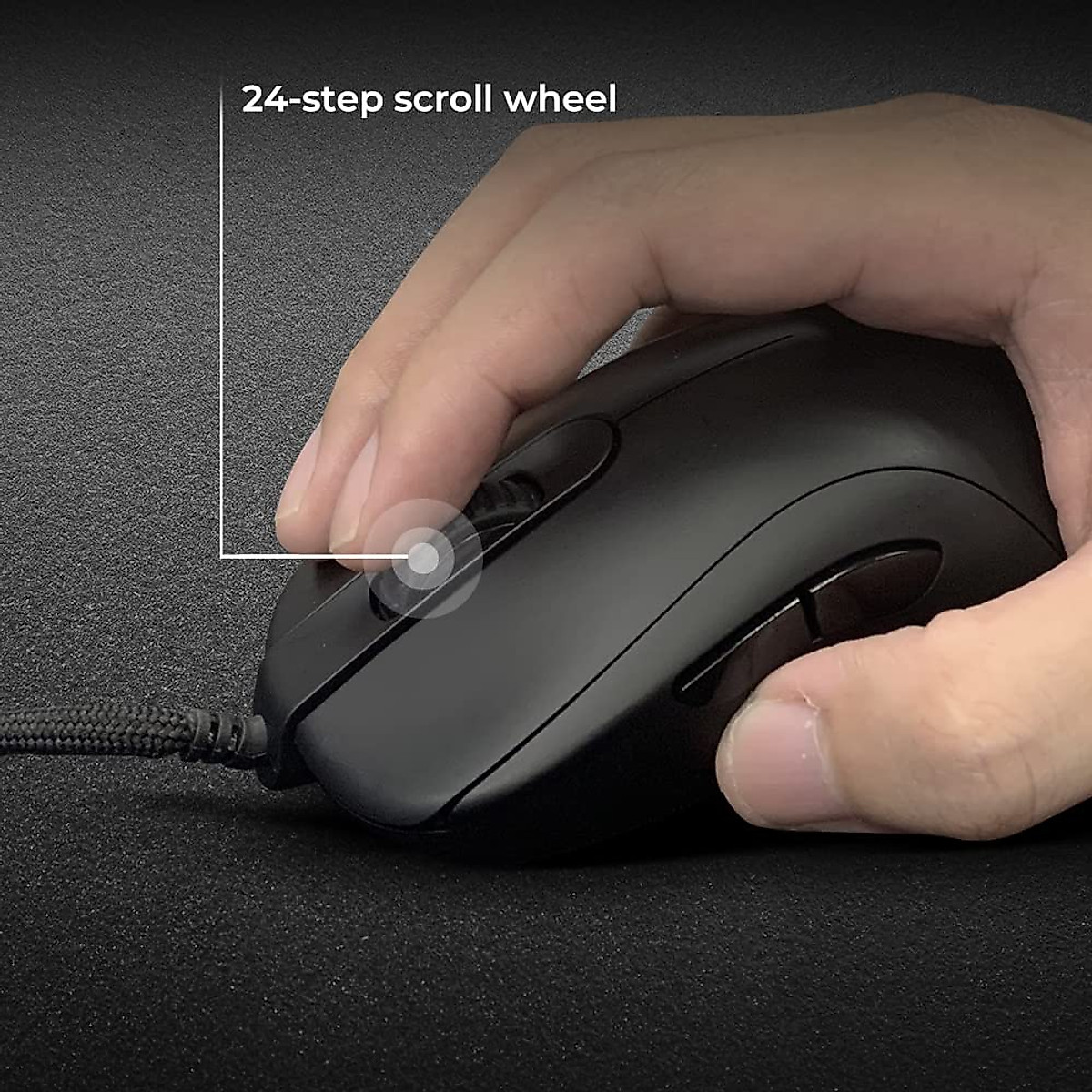 BenQ Zowie ZA13-C Symmetrical Gaming Mouse | Professional Esports Performance | Driverless | Paracord Cable | Revisioned C-Features | Matte Black | Small Size