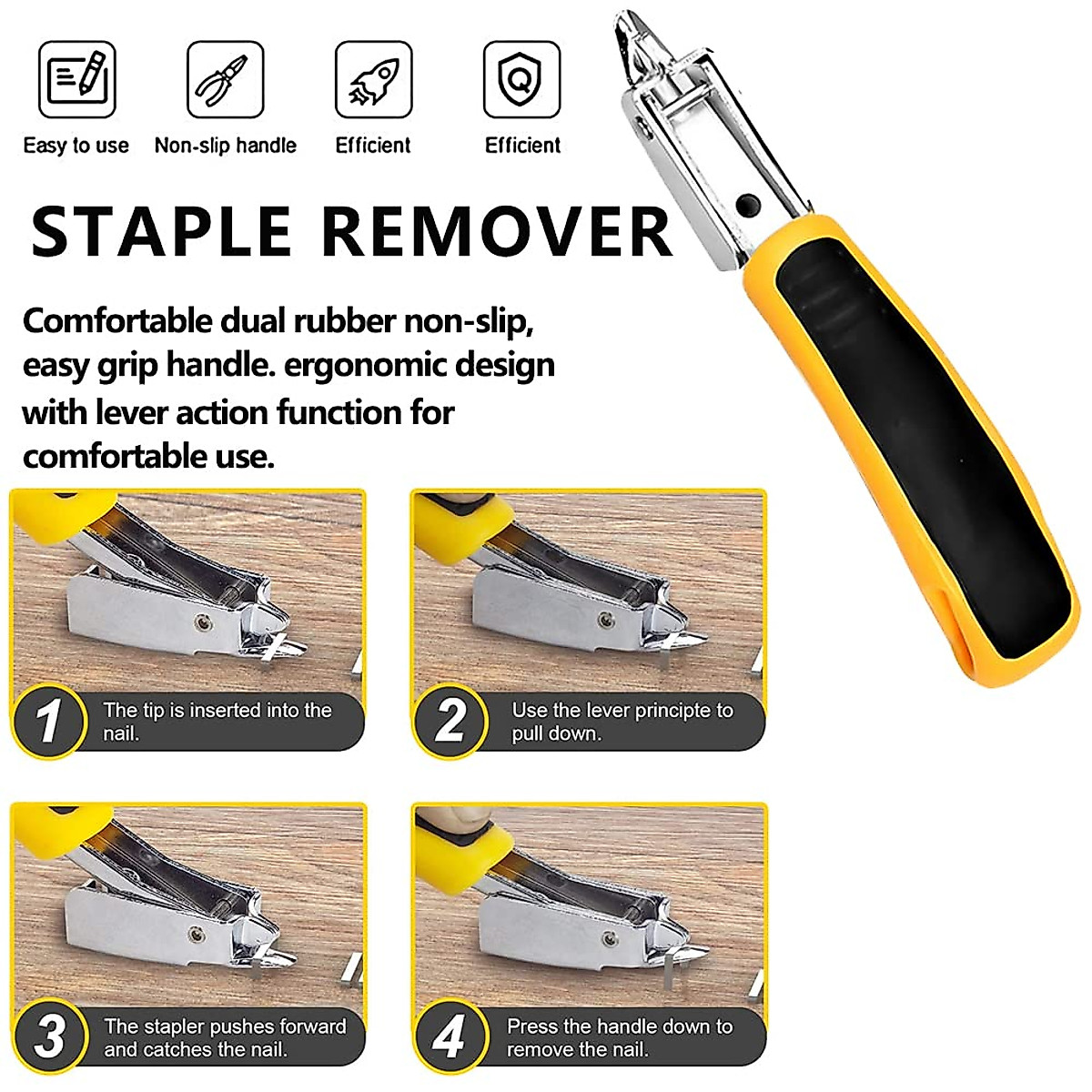 Staple Remover,Upholstery and Construction Staple Puller Tack Lifter Tool,Heavy Duty Carpet Remover,Nail Puller for Removing All Kinds of Staples for Furniture,Floor,Wooden Case,Carton