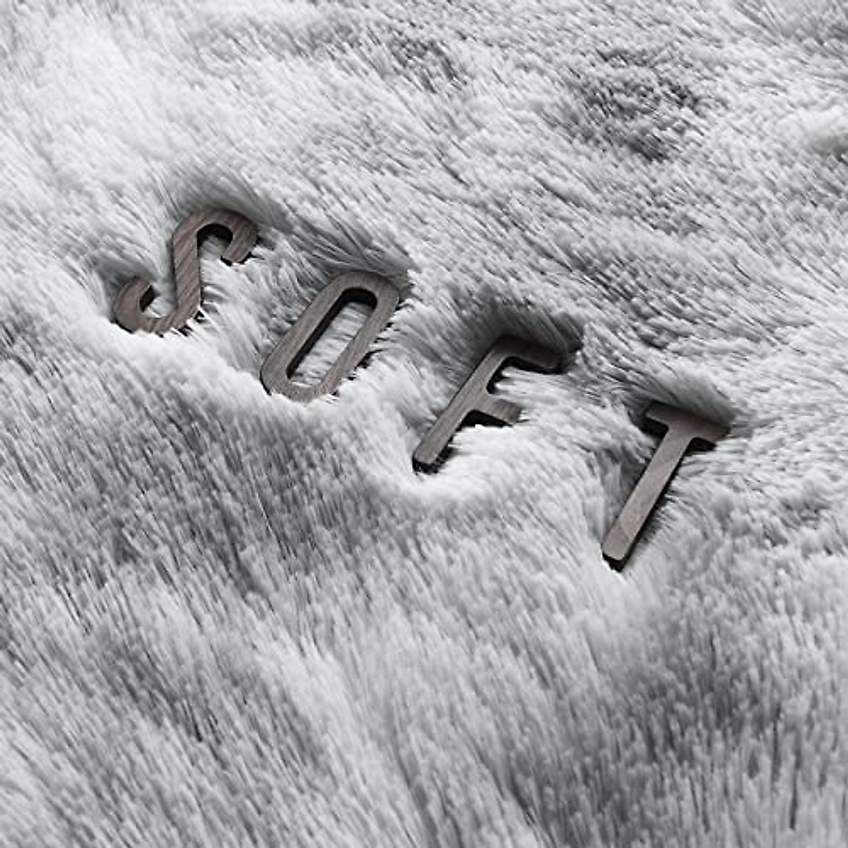 Hutha 4x6 Large Area Rugs for Living Room, Super Soft Fluffy Modern Bedroom Rug, Tie-Dyed Light Grey Indoor Shag Fuzzy Carpets for Girls Kids Nursery Room Home Decor