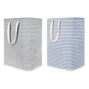Lifewit 72L Freestanding Laundry Hamper Collapsible Large Clothes Basket with Easy Carry Extended Handles for Clothes Toys, Grey and Blue