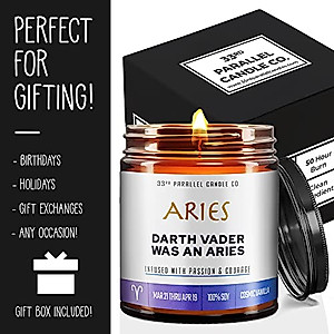 Aries Gifts for Women, Astrology Gifts for Women, Zodiac Gifts, Aries Candle, Zodiac Sign Gifts, Unique Candles, Candles Gifts for Women, Birthday Gifts for Women | Hand Crafted USA | 9oz
