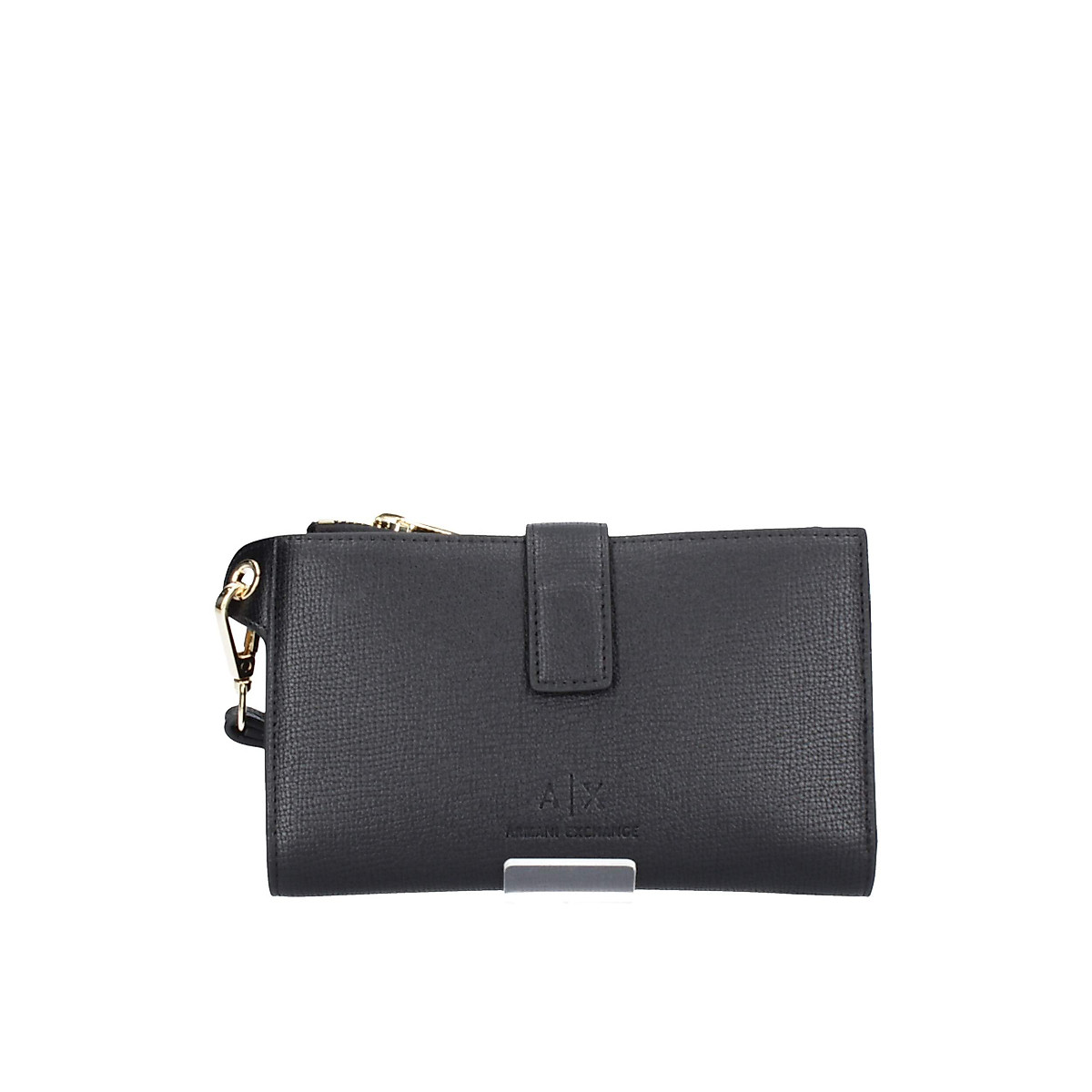 A|X ARMANI EXCHANGE womens Leather Organizer Wallet, Black, One Size US