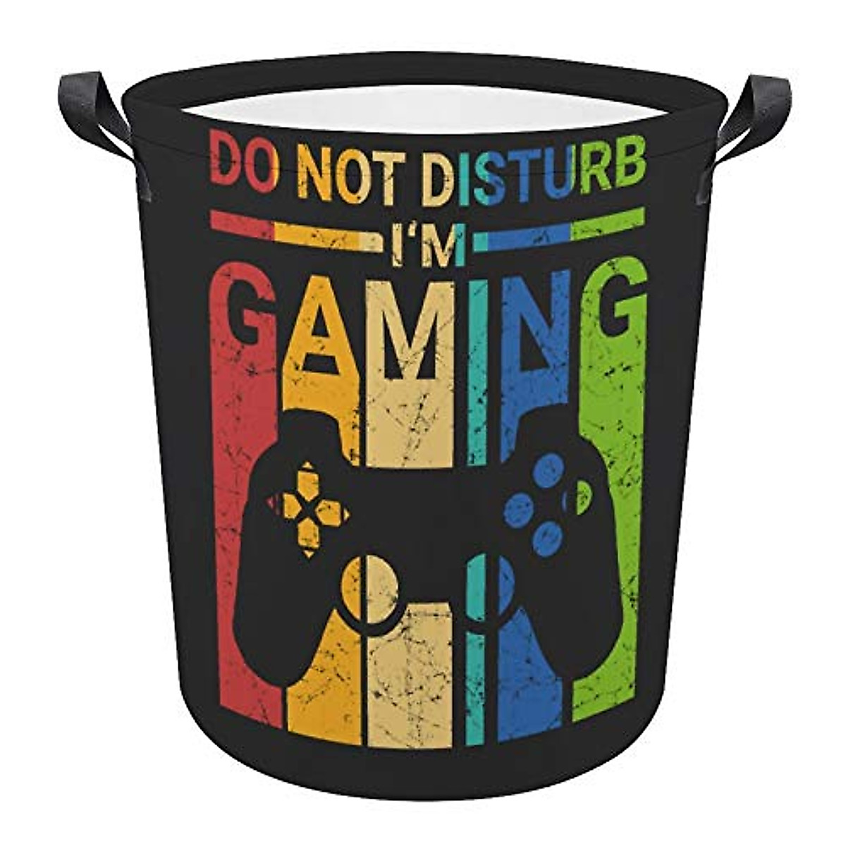 Retro Gamer Funny Laundry Basket Hamper Bag Dirty Clothes Storage Bin Waterproof Foldable Collapsible Toy Organizer for Office Bedroom Clothes Toys Gift Basket