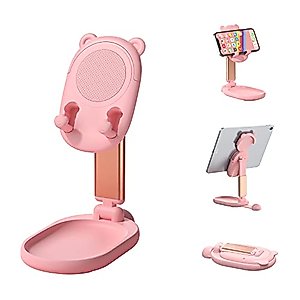 xuenair Pink Phone Stand for Desk Cute,Foldable Adjustable Cell Phone Stand, Kawaii Portable Phone Holder for All Cell Phones iPhone 11 12 13 Pro Max Sumsung ipad Switch Kindle Google