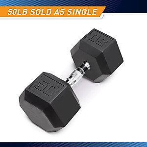 Marcy Rubber Hex dumbbell - 50 lb, sold as each