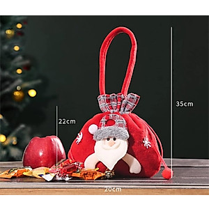bacxigo 2023 New Doll Bags,Cute Christmas Eve Apple Bags,Drawstring Reusable Fabric Goody Bag Xmas Favor Bags (10pcs)