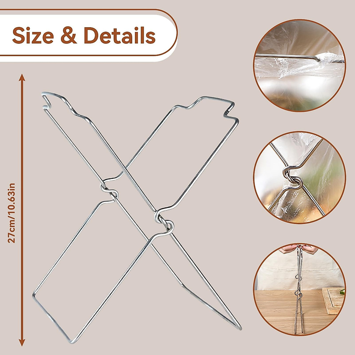 Garbage Bag Holder Frame, Stainless Steel Bag Holder Metal Foldable Trash Stand Holder for Camping Home Kitchen Countertop Trash Can