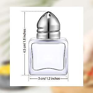 50 Set Mini Salt and Pepper Shakers Small Salt and Pepper Shakers Bulk Clear Glass Individual Tiny Spice Shaker Transparent Seasoning Holders for Home Restaurant Kitchen Table Wedding Party Supplies