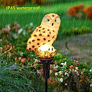 YUEFA Solar Owl Light, 3 Pack Owl Solar Light, Owls for Garden Stake Lights Outdoor Waterproof, Garden Yard Lawn Patio Landscape Lighting Decoration (White)