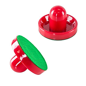 Super Z Outlet Light Weight Air Hockey Red Replacement Pucks & Slider Pusher Goalies for Game Tables, Equipment, Accessories (2 Striker, 4 Puck Pack)