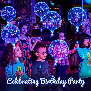 Civaner 12 Packs LED Balloons Light up Balloons for Christmas Party 15 Inch Red Green Blue LED Balloons Bobo Balloons with Lights for Xmas Birthday Party Wedding Decorations(Blue)