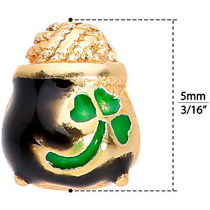 Body Candy 20G Anodized Steel L Shaped Nose Ring Lucky Pot o Gold Nose Stud Body Piercing Jewelry 5/16"