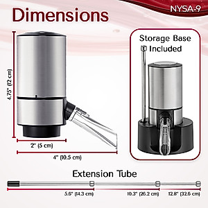 Electric Wine Aerator Pourer Dispenser, Automatic Pour Spout for Aerating Wine by Glass, Smart Electronic Decanter Machine by VinFlow5