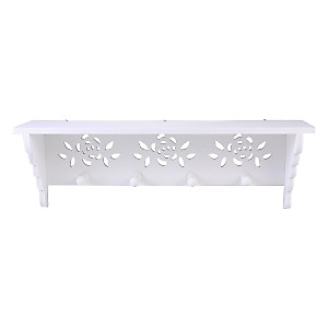 ABOOFAN Wall Mount Shelves 1pc Coat Hanger White Shelves White Shelf Wall Mounted Key Holder Hooks with Coat Hooks Floating Shelves Wall Mounted Clothing Rack with Hook PVC Hook up